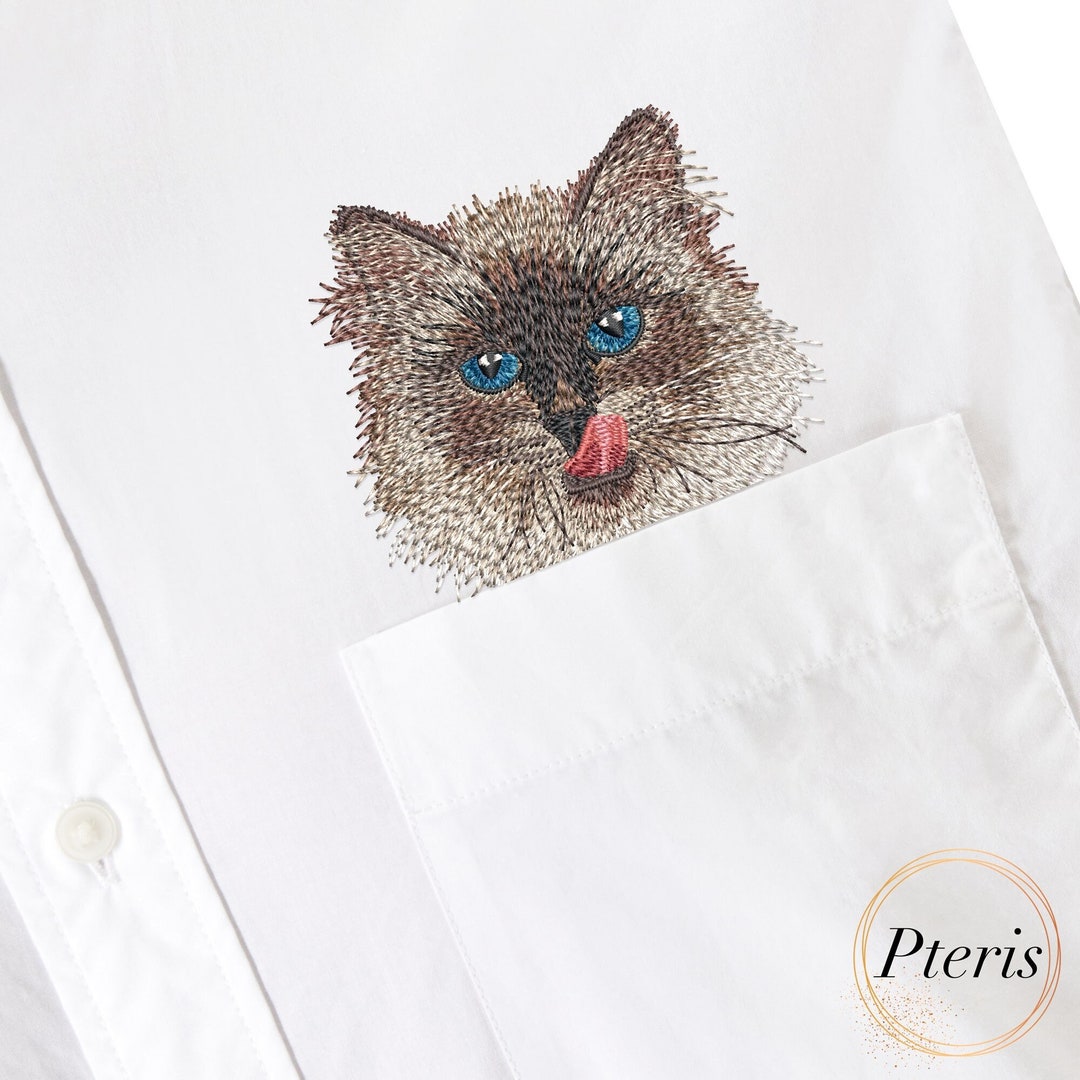 Cat in Pocket Machine Embroidery Design for Home and Clothes Decor 3 ...
