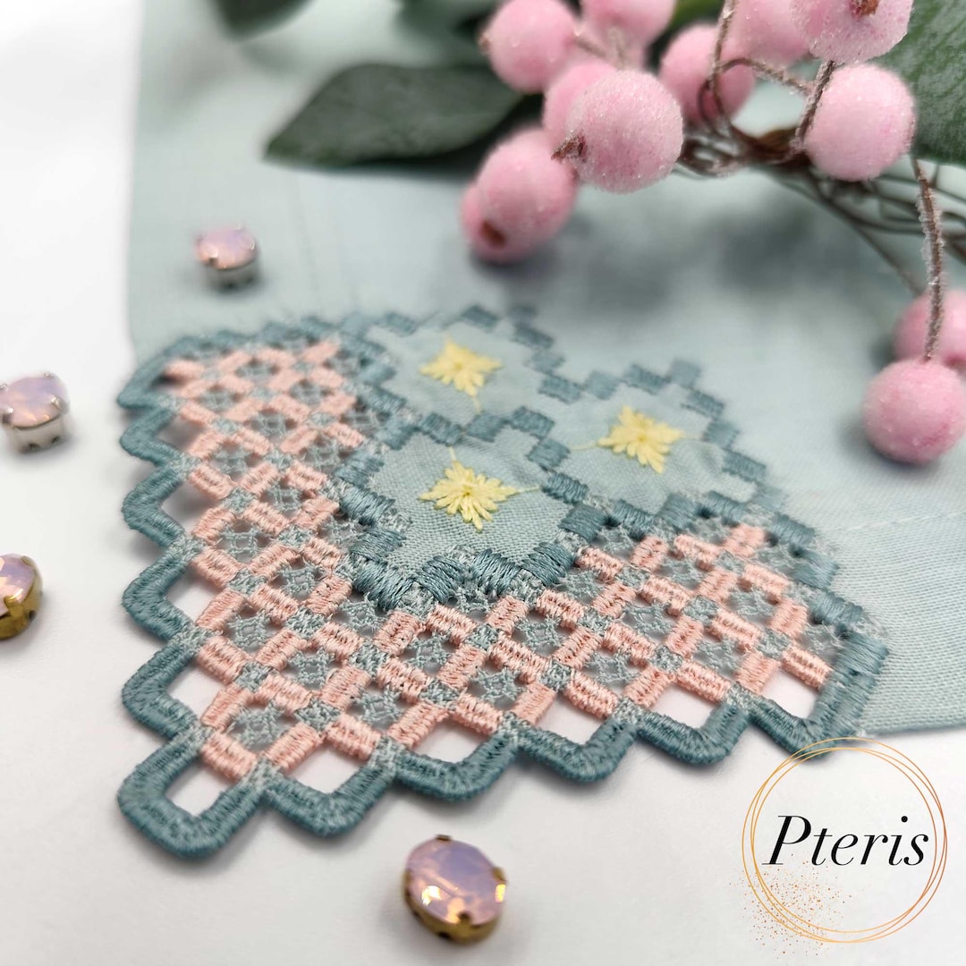 Hardanger Napkin Corner Embroidery Design: 4x4 FSL (digital Download - Etsy