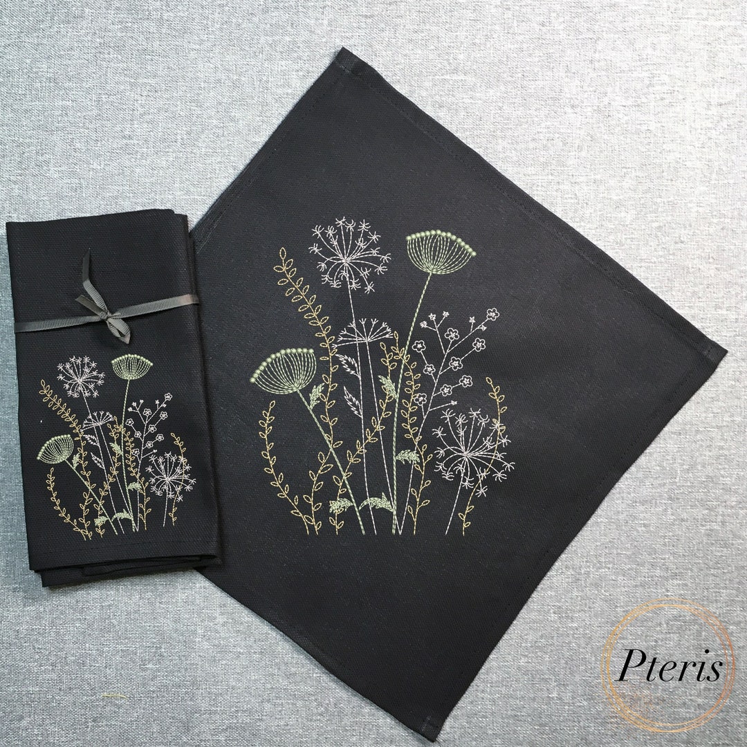 Meadow Grass Machine Embroidery Design for Clothing and Home Decor in 5 ...