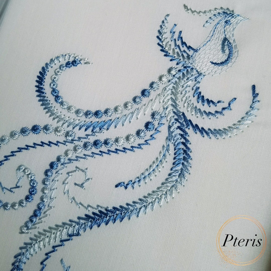 Bird With a Beautiful Flying Feather Machine Embroidery Design - Etsy