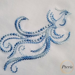 Bird With a Beautiful Flying Feather Machine Embroidery Design - Etsy