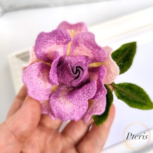 Rose 3D Flower Machine Embroidery Design Set for Hairpins & Brooches ...