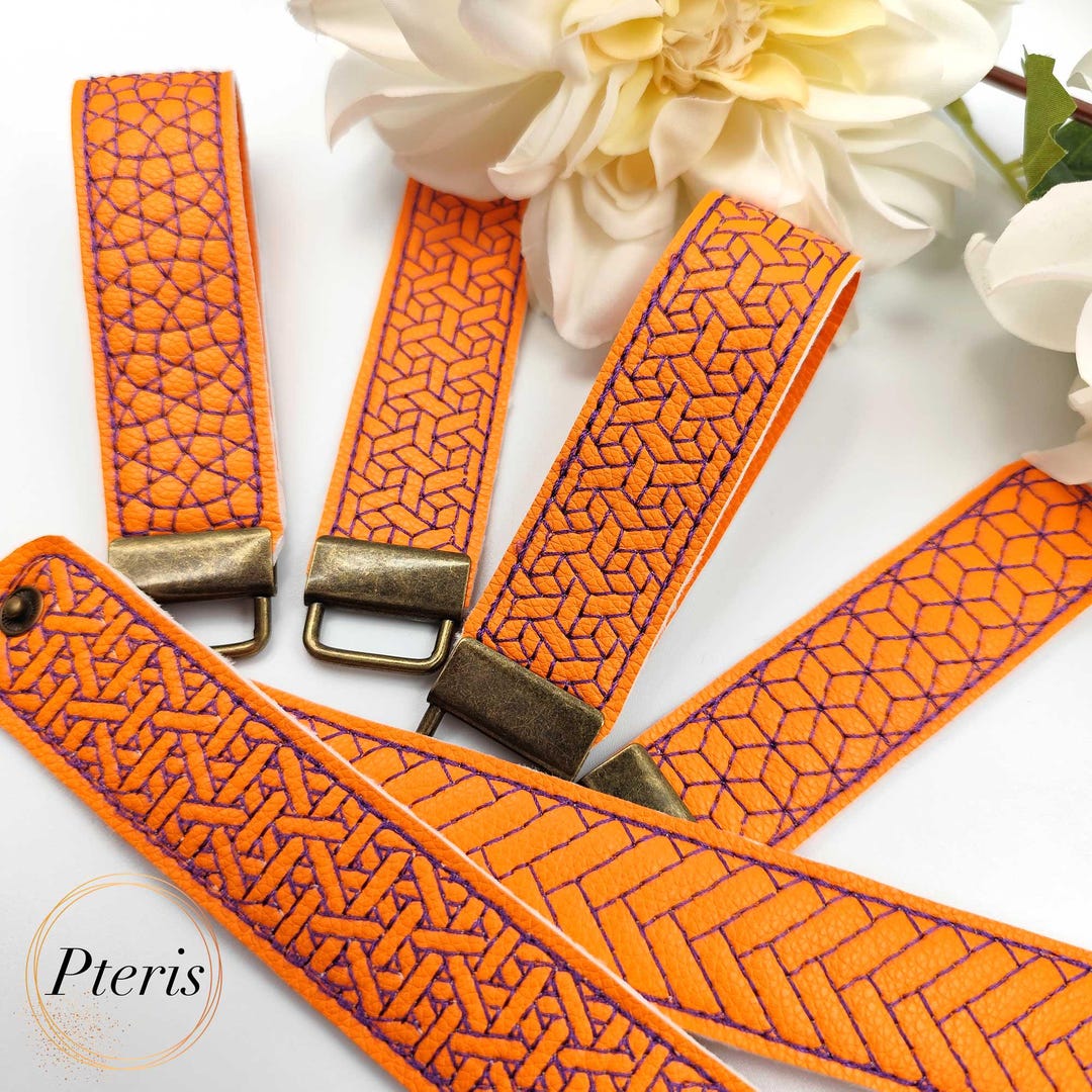 Wrist Straps With Geometric Ornament Machine Embroidery Design Bracelet ...