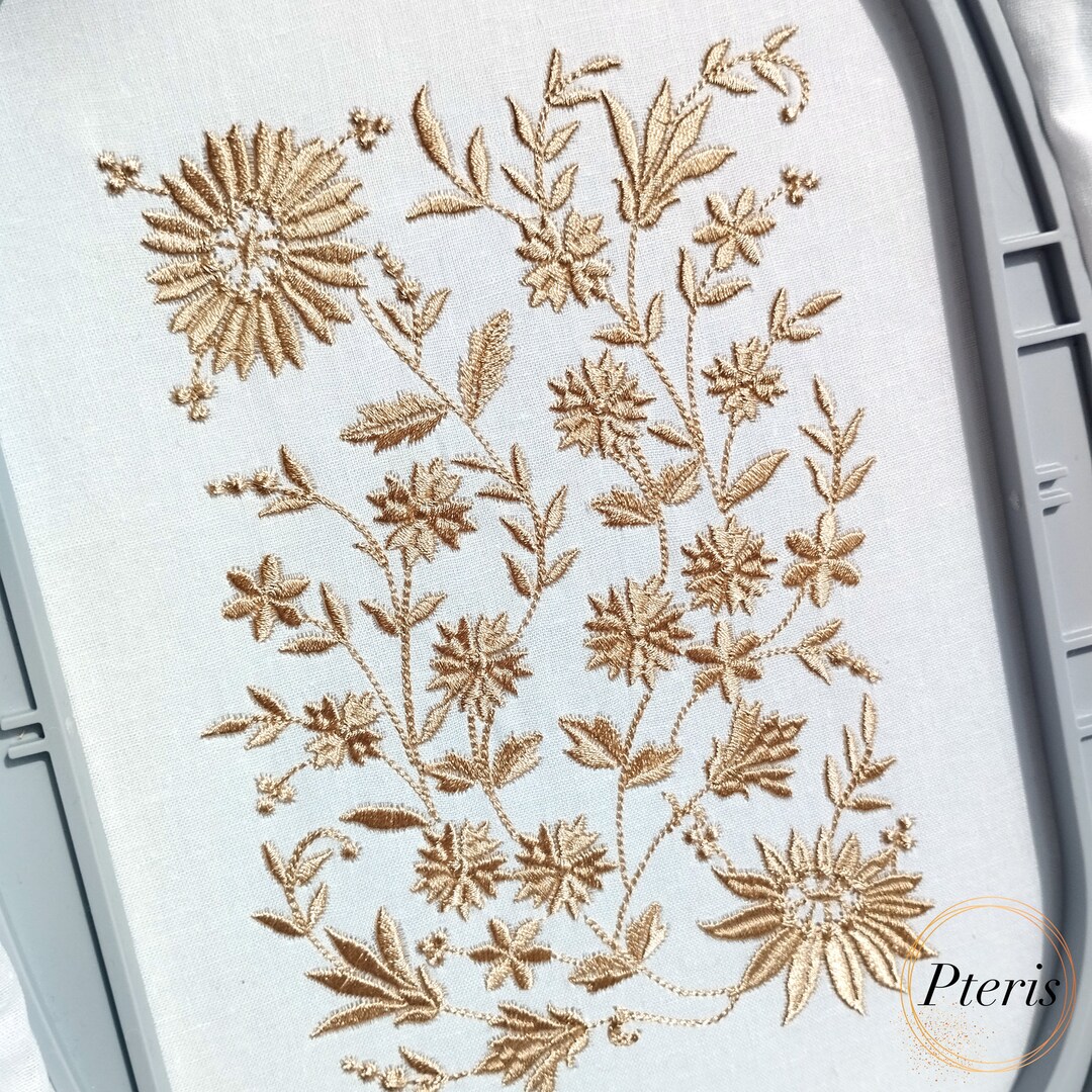 Daisy and Meadow Grasses Infinity Border Machine Embroidery Design ...