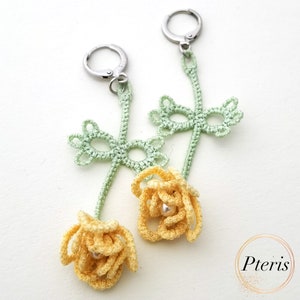 Tatting Roses Machine Embroidery Design Set - Jewelry Earrings ...