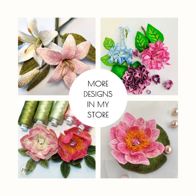Fuchsia Flower 3D Embroidery Design: Jewelry FSL Motif (4x4 Hoop) - Etsy