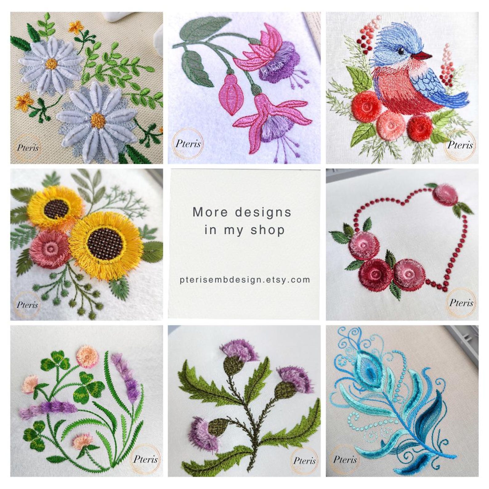 Thistle Flower Chenille Machine Embroidery Design - Fringed Fluffy ...
