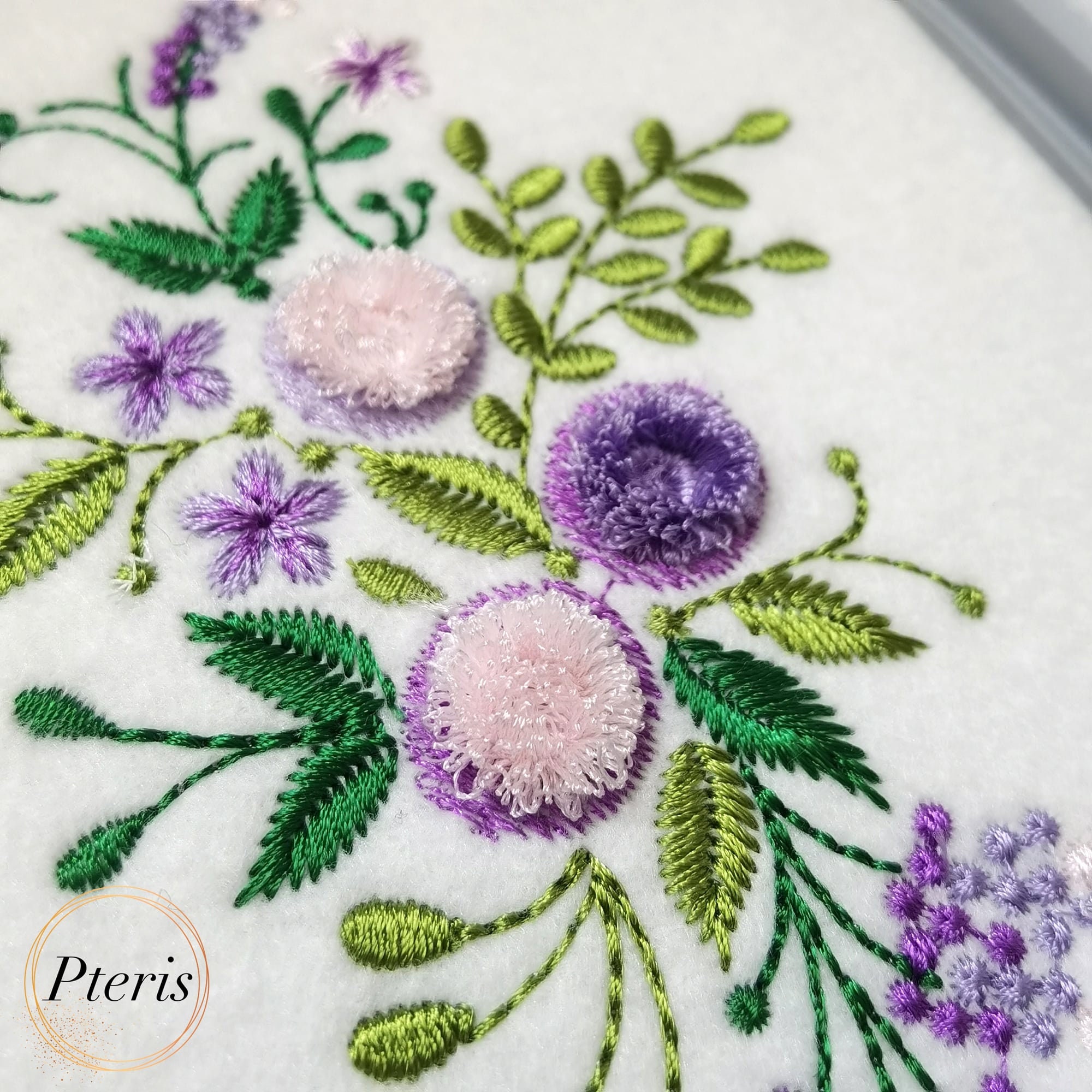 Roses and Lilacs Flower Fluffy Fringed Chenille Machine Embroidery 3 ...