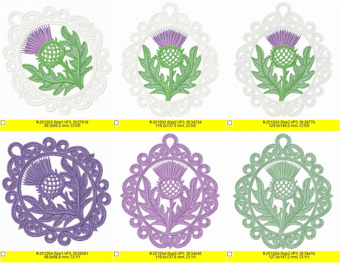 FSL Thistle Machine Embroidery Design, Scottish Flower Lace Ornament ...
