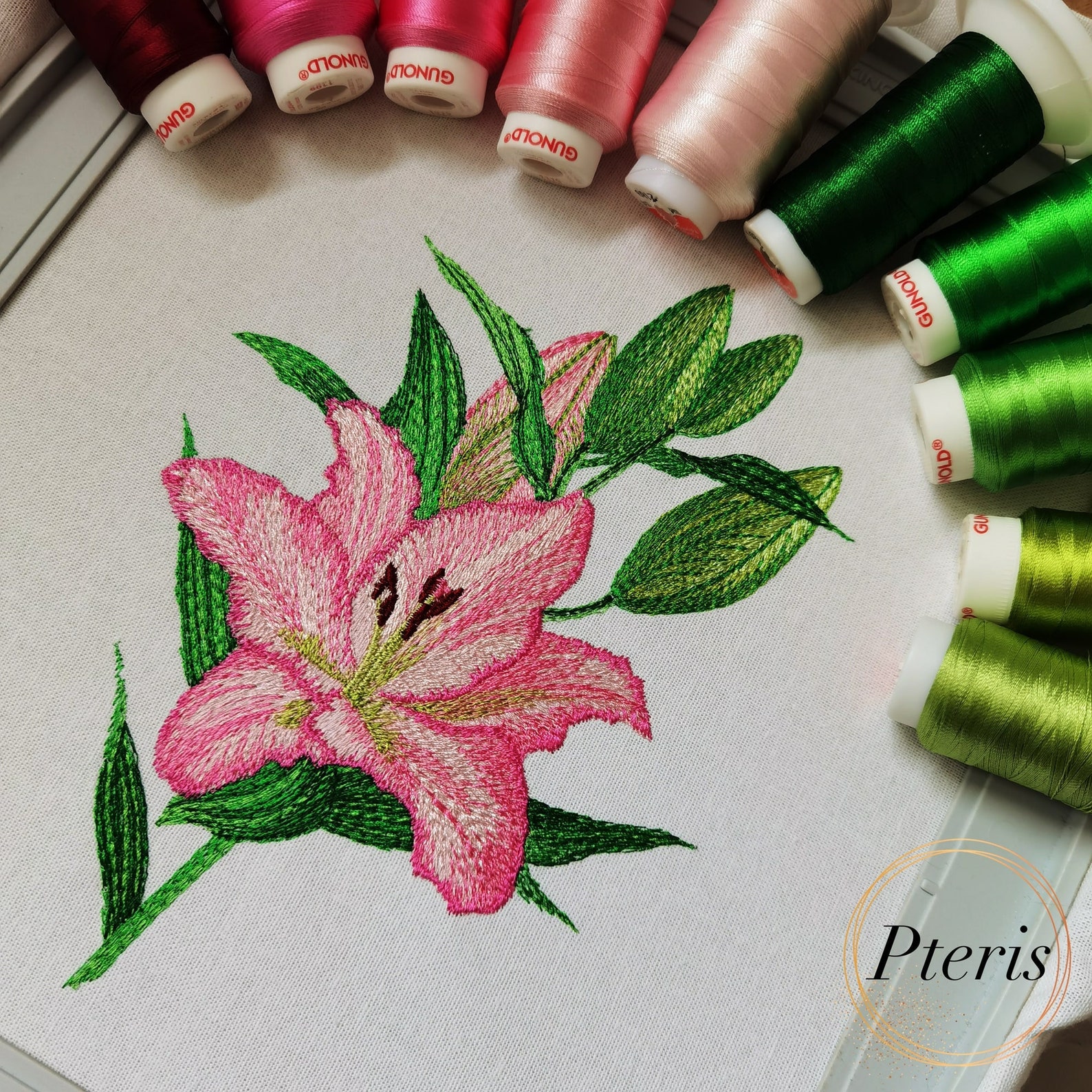 Lily Machine Embroidery Design: Spring Floral Pattern (digital Download ...