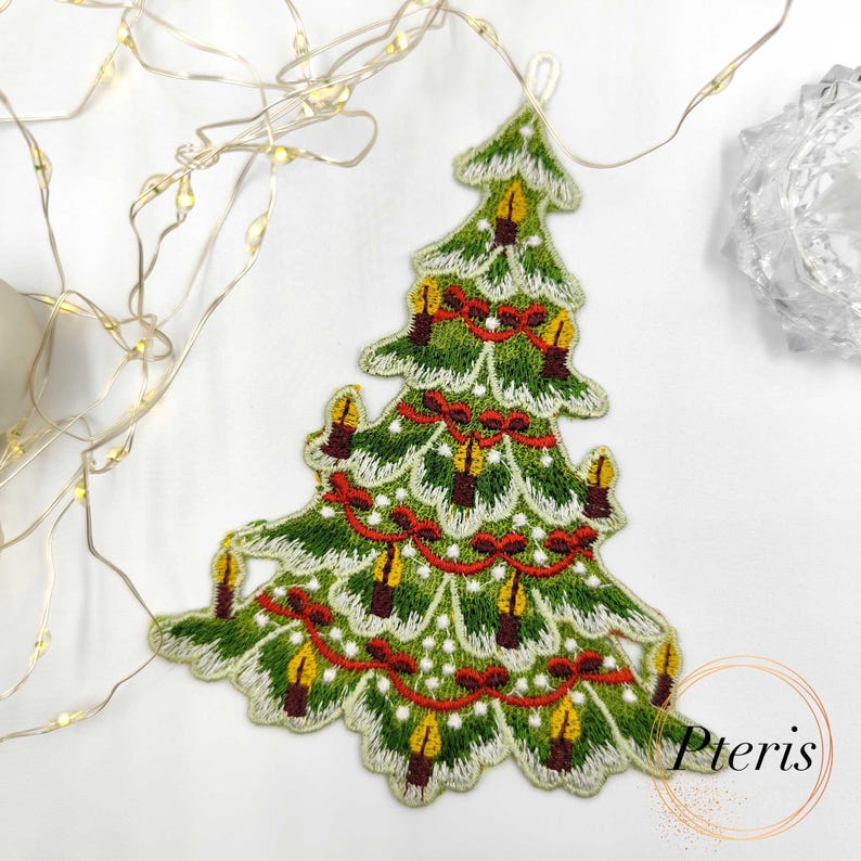FSL Christmas Tree Pendant: Lace Machine Embroidery Design (5x7, 6x10 ...