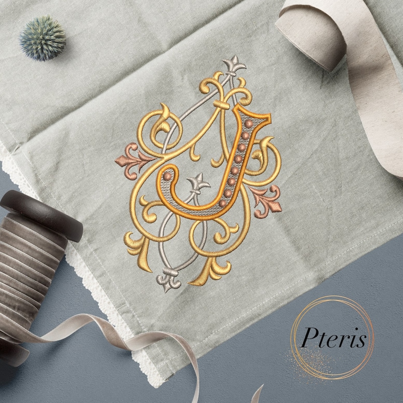 Letter J Embroidery - Etsy