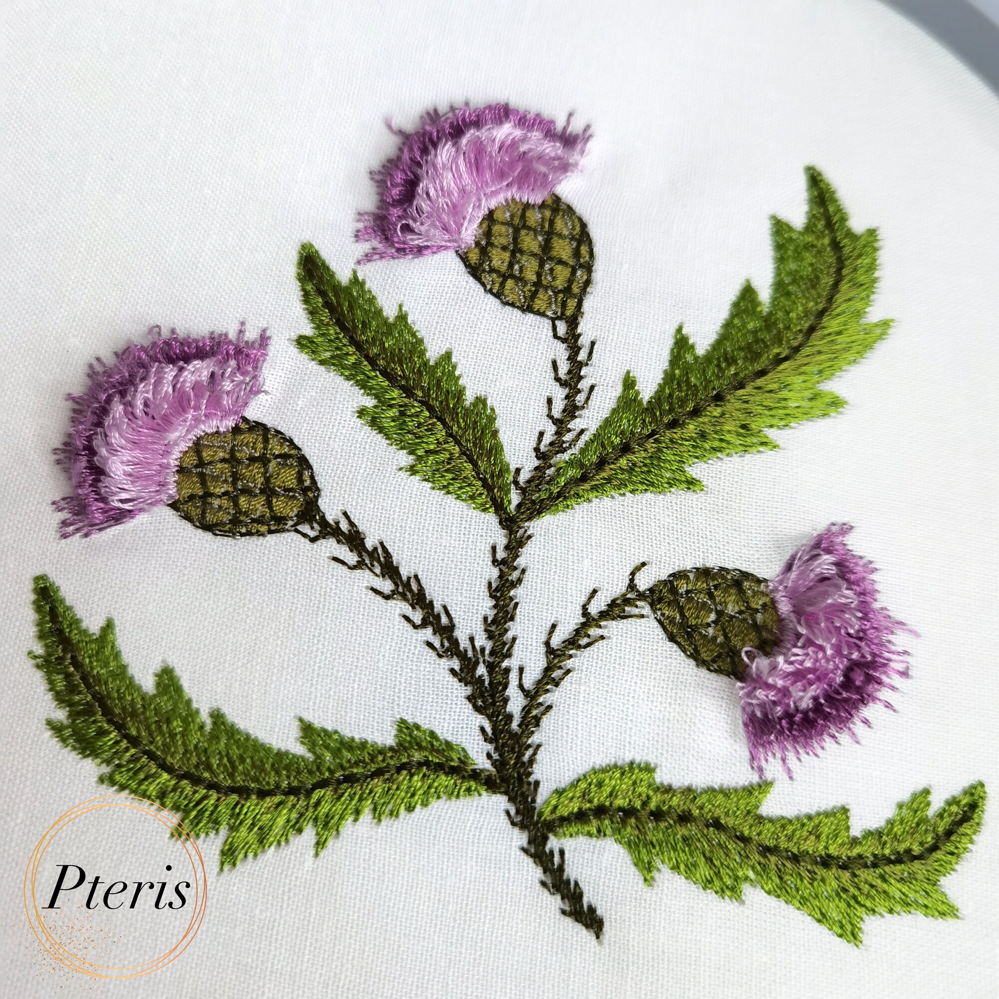 Thistle Flower Chenille Machine Embroidery Design - Fringed Fluffy ...