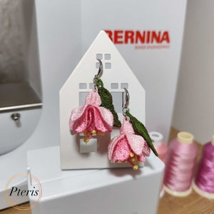 Fuchsia Machine Embroidery Design Set 3D Flower for Making Earrings ...