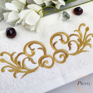 Elegant Border Machine Embroidery Design for Terry Towel - 5 Sizes - Etsy