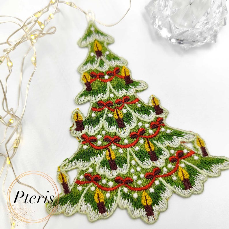 FSL Christmas Tree Pendant: Lace Machine Embroidery Design (5x7, 6x10 ...