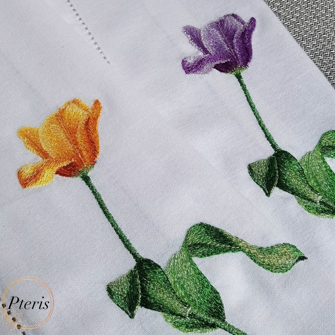 Tulip Machine Embroidery Design for Home and Clothing Decor 3 Sizes - Etsy