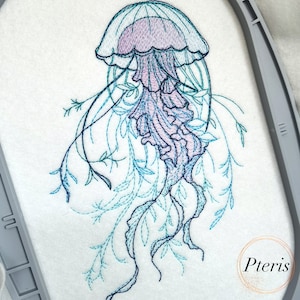 Jellyfish Machine Embroidery Design. 6 Sizes - Etsy