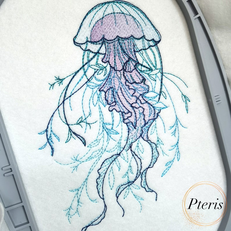 Jellyfish Machine Embroidery Design. 6 Sizes - Etsy