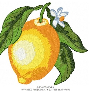 Lemon Machine Embroidery Design 4 Sizes - Etsy