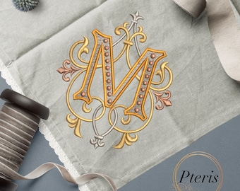 Machine Embroidery Design Capital Letter M Digitized Victorian Alphabet ...