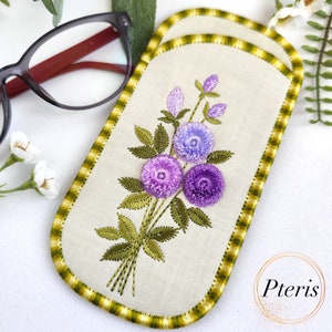 Roses Flower Fluffy Fringed Chenille In-the-hoop Glasses Case Machine ...