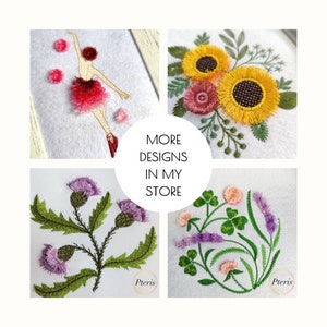 Thistle Flower Fluffy Fringed Thread Velvet Machine Embroidery Design ...