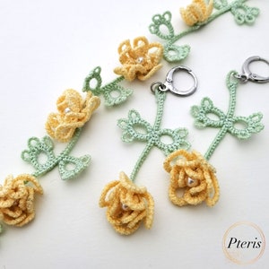 Tatting Roses Machine Embroidery Design Set - Jewelry Earrings ...