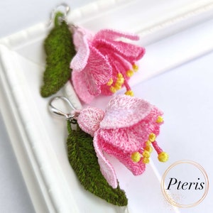 Fuchsia Flower 3D Embroidery Design: Jewelry FSL Motif (4x4 Hoop) - Etsy