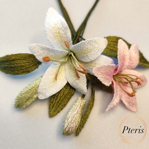 3D Lily Flower Machine Embroidery Designs: 4x4 5x5 Hoops (digital ...