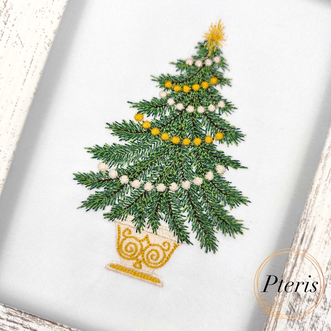 Christmas Tree Machine Embroidery Design. 5 Sizes for Hoop 4x4, 5x7 ...