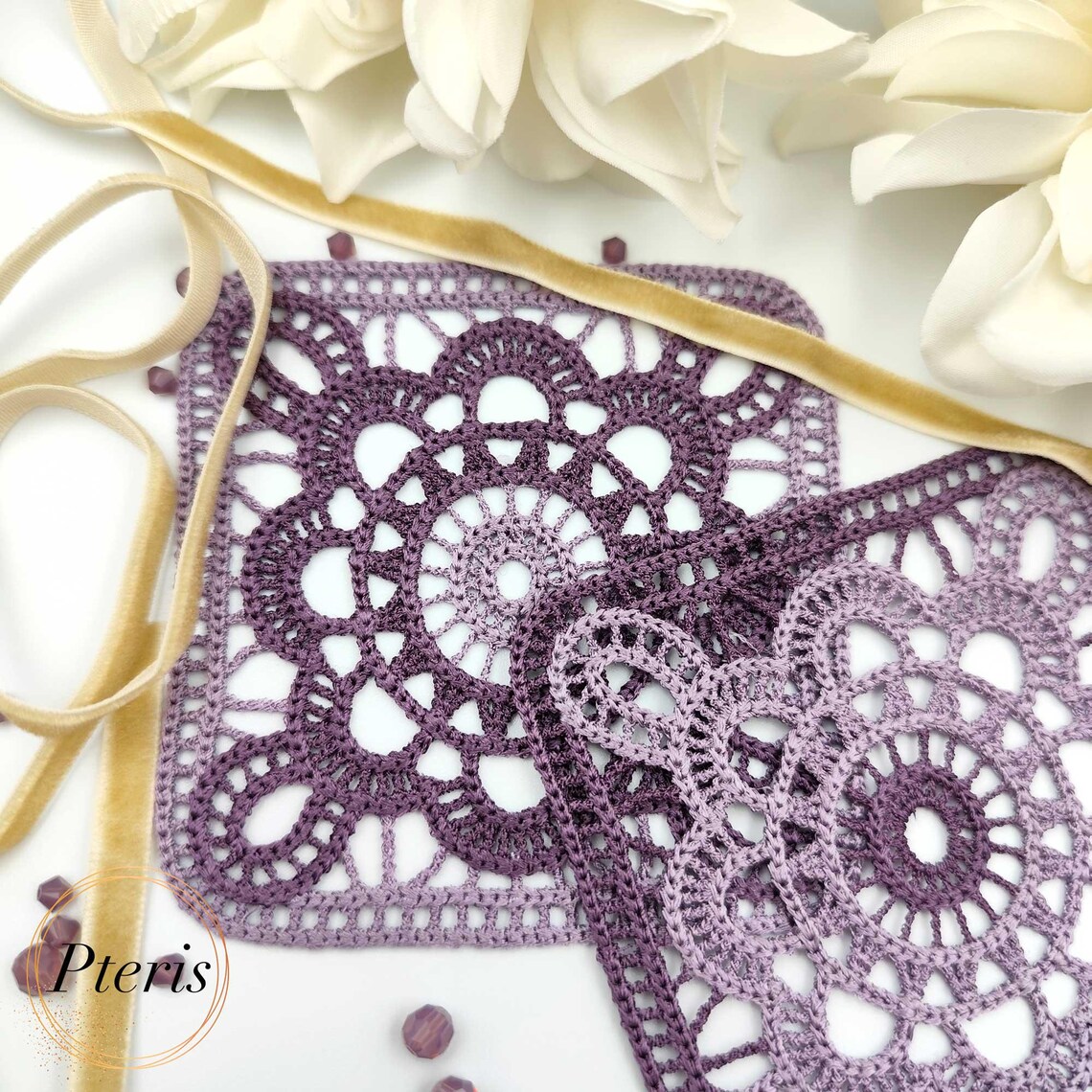 Square Element Crochet Style Machine Embroidery Design 4x4 Hoops | FSL ...