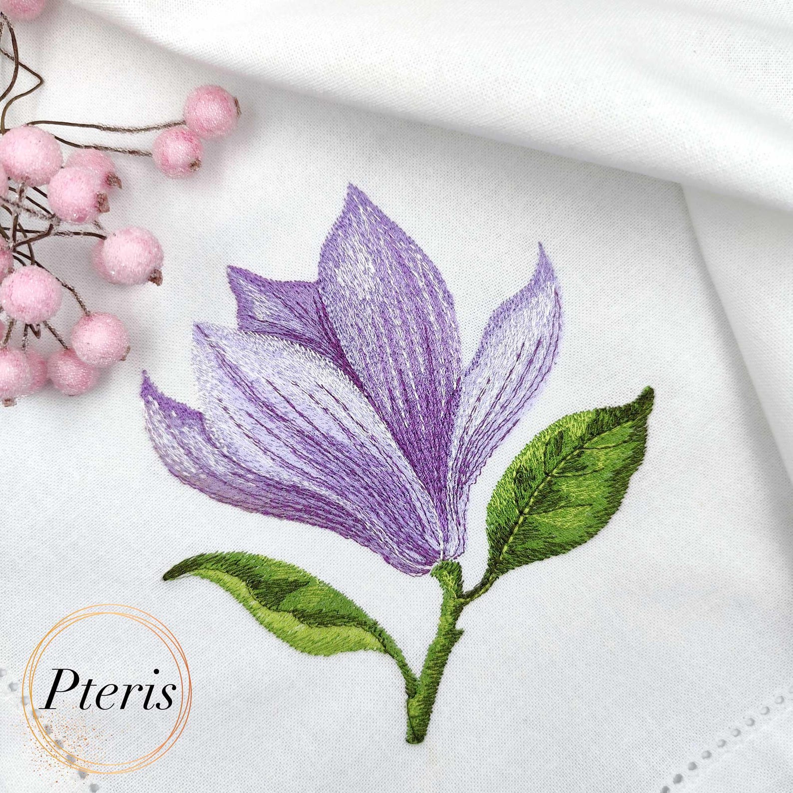 Magnolia Flower Machine Embroidery Design - Floral Pattern for 4x4 and ...