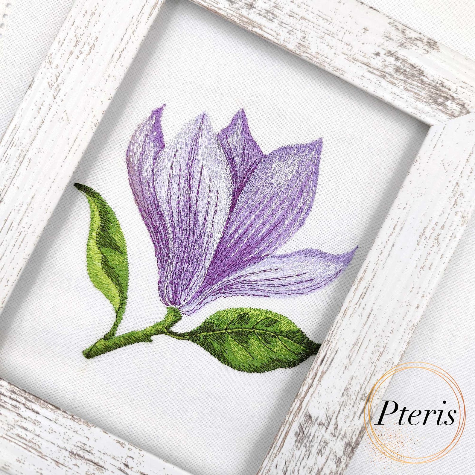 Magnolia Flower Machine Embroidery Design - Floral Pattern for 4x4 and ...