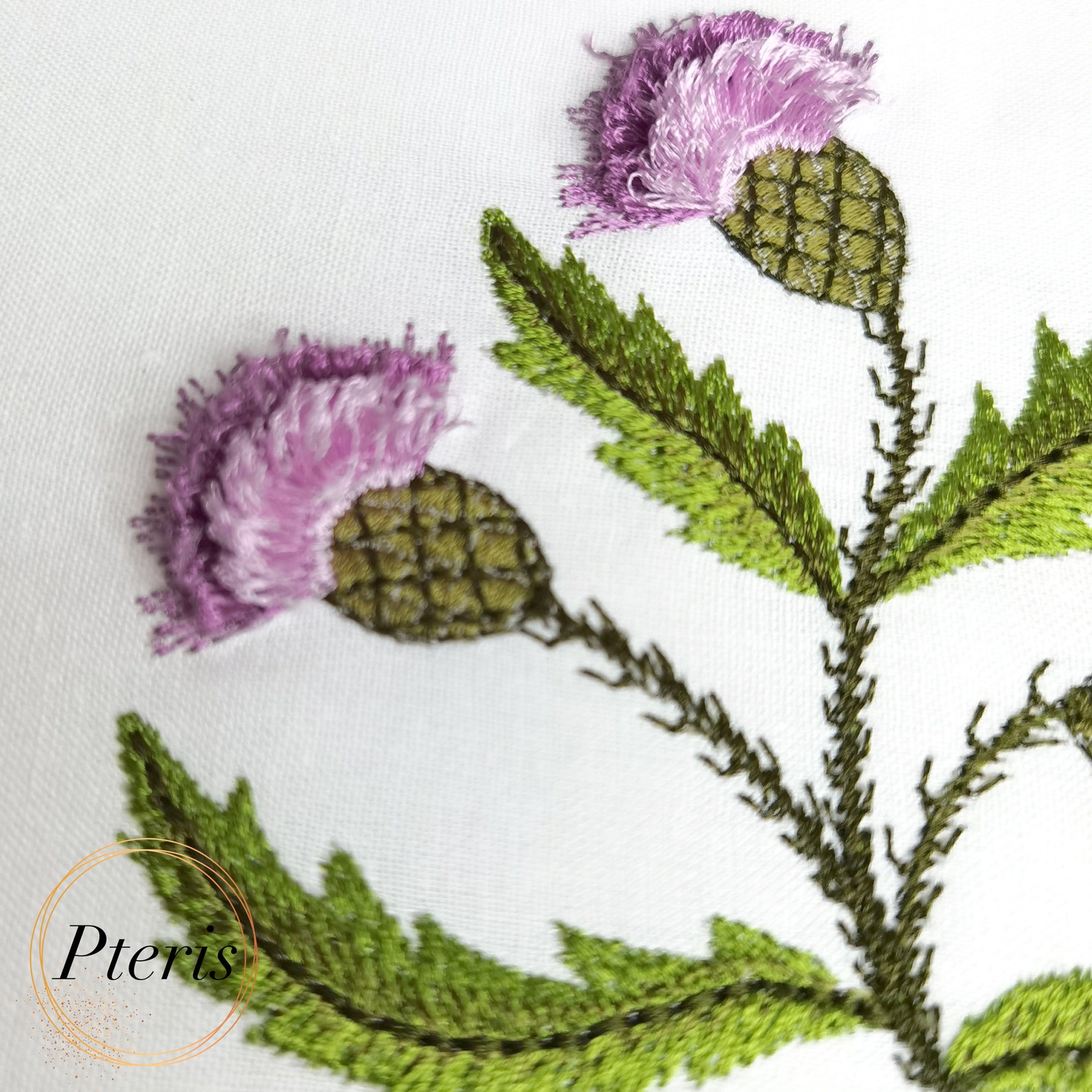 Thistle Flower Chenille Machine Embroidery Design - Fringed Fluffy ...
