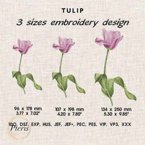 Tulip Machine Embroidery Design for Home and Clothing Decor 3 Sizes - Etsy
