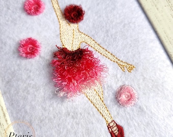 7 Fringed Fluffy Chenille Ballerinas SET of 7 Ballerina Dancer Machine ...