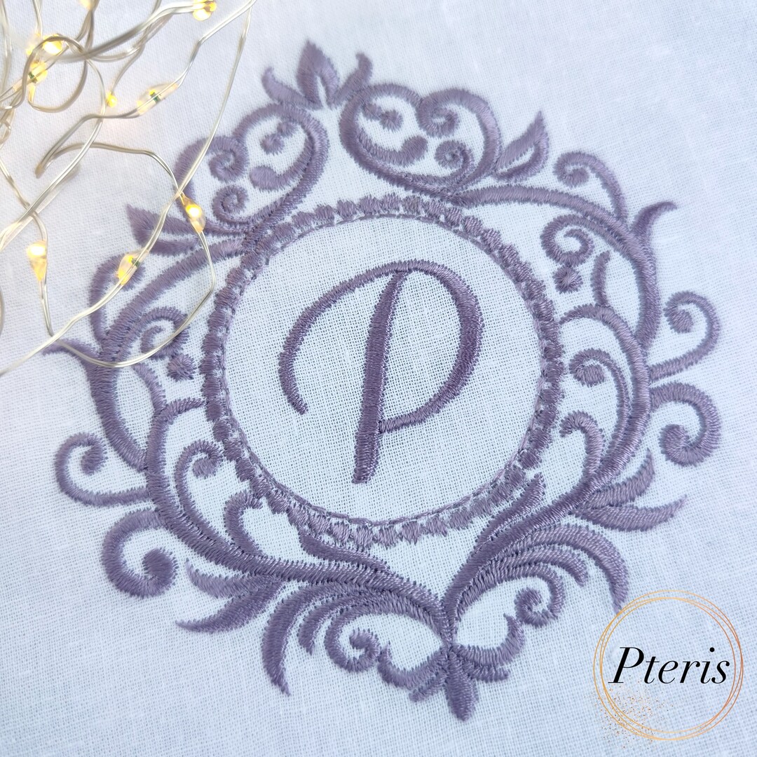 Delicate Rococo Blank Monogram Frame Machine Embroidery Design- 4 Sizes ...