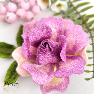 Rose 3D Flower Machine Embroidery Design Set for Hairpins & Brooches ...