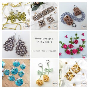 Machine Embroidery Design Set Tatting Style Roses - Jewelry Earrings ...