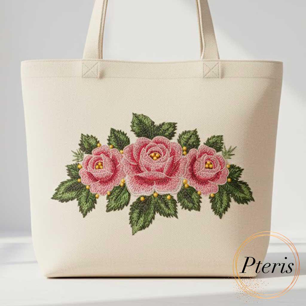 Elegant Rose Machine Embroidery Design Floral Bouquet Pattern – 3 Sizes ...