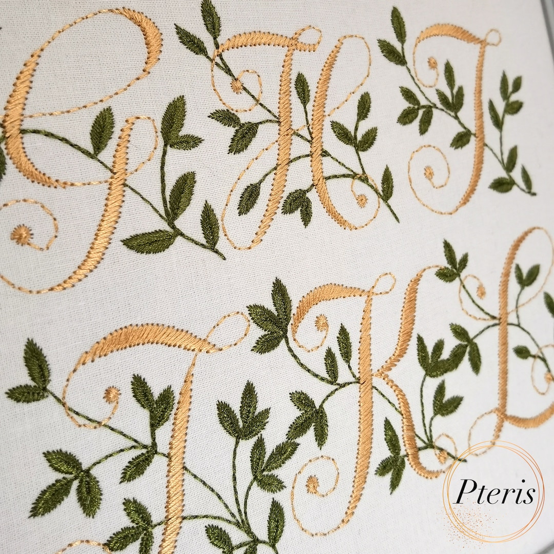 Antique Monogram Machine Embroidery Font Alphabet 26 Capital Letters ...