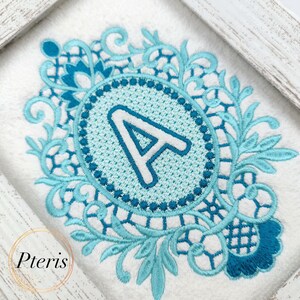 Embossed Terry Towel Monogram Letters A-Z and Elegant Barocco Frame ...