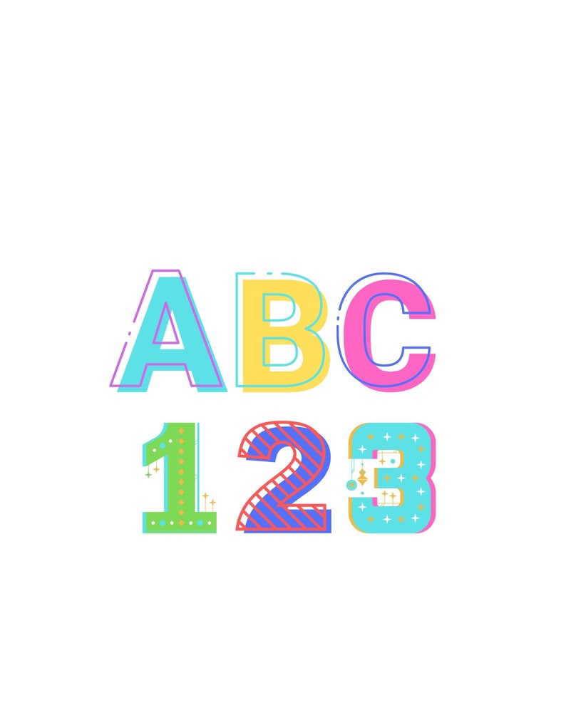ABC 123 PNG & SVG Digital Download - Etsy