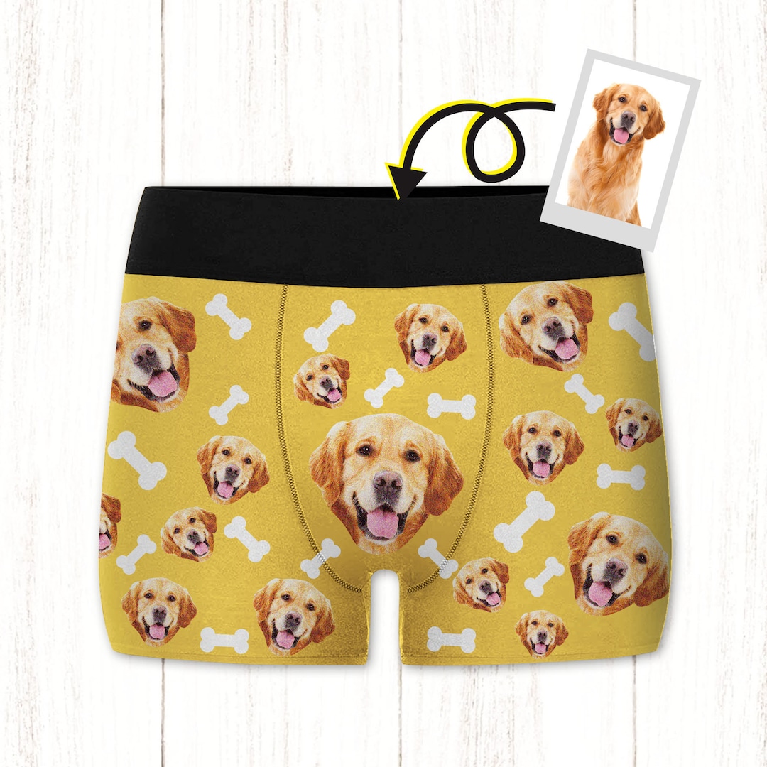 Personalized Boxer Briefs With Dog Face Funny Photo Boxer - Etsy