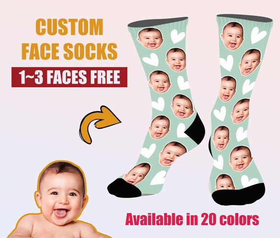 Personalized Face Socks Custom Photo Socks With Faceface on - Etsy