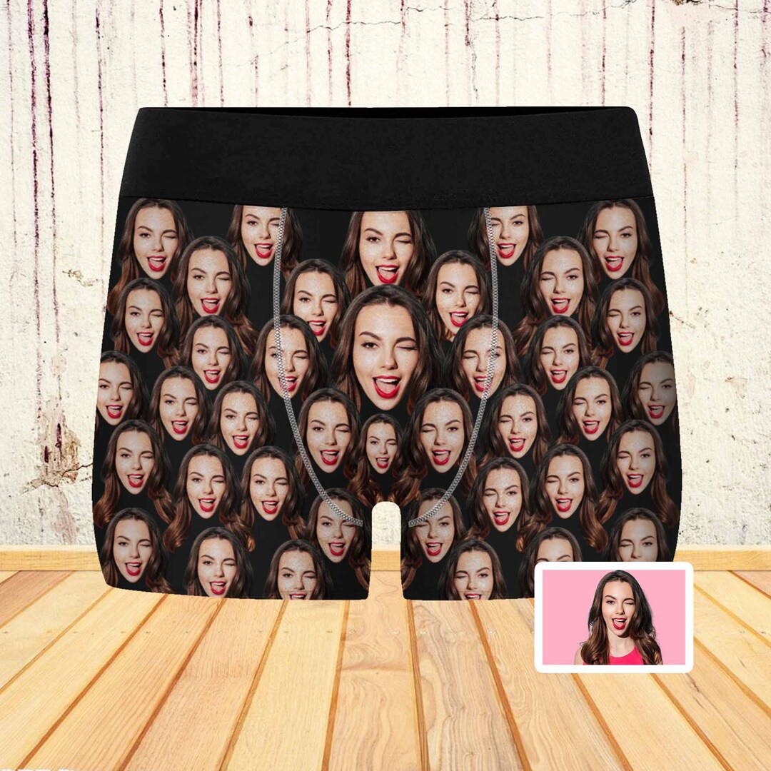Custom Face Photo Underwear, Custom Face Boxer Briefs , Personalized ...