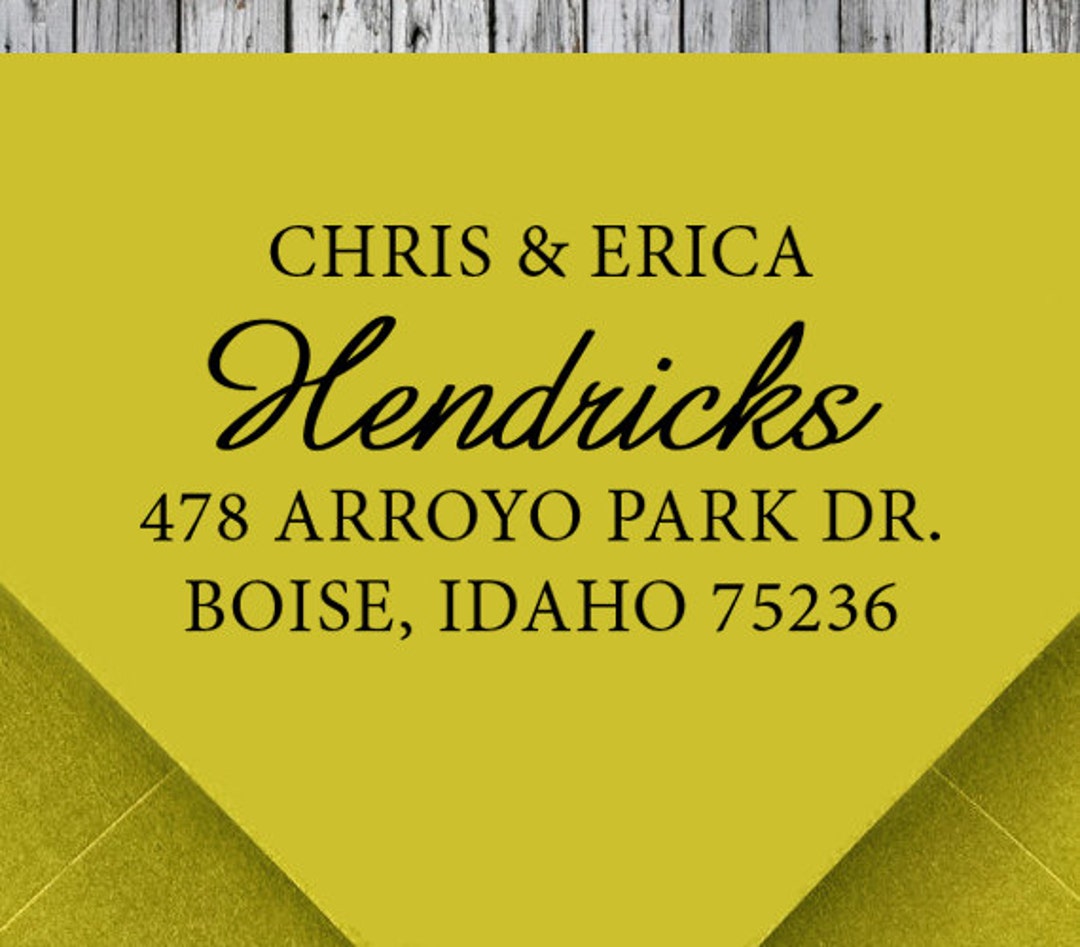 Custom Return Address Stamp, Caligraphy Address Stamp, Self Inking ...