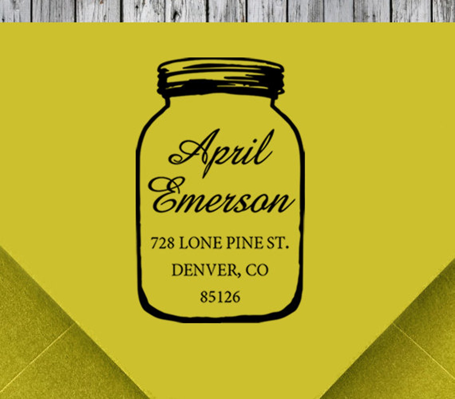 Mason Jar Custom Address Stamp, Self Inking Address, Personalized ...