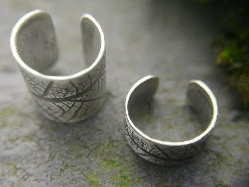 Nature Inspired Leaf Print LOWER Helix Ear Cuff for - Etsy